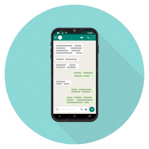 Premium Vector Mockup Of Phone With Mobile Messenger On Screen