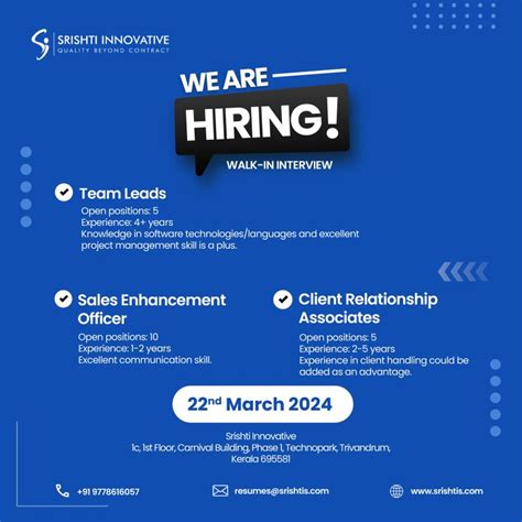 srishti innovative on linkedin we are hiring walkindrive hiring