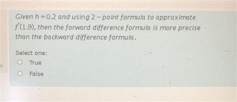 Solved Given H02 ﻿and Using 2 ﻿point Formula To