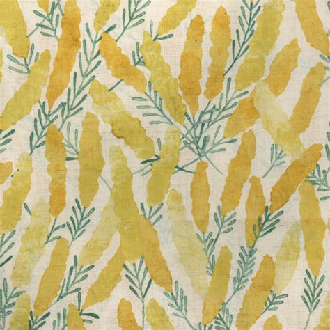 엔조이퀼트 코카 내츄럴 가든 미모사 린넨 콤파스 프린트원단 옐로우내츄럴
