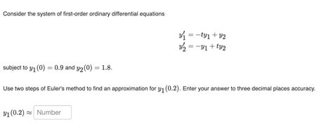 Solved Consider The System Of First Order Ordinary