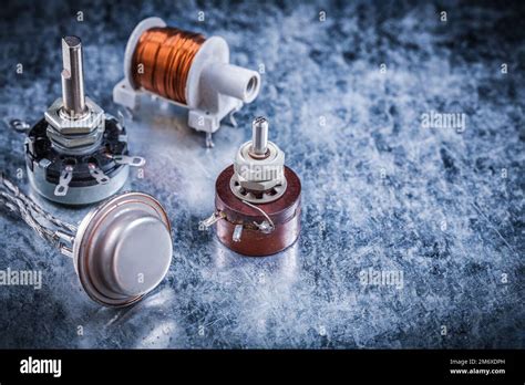 Electric Toggle Switch Transformer On Metallic Surface Vintage