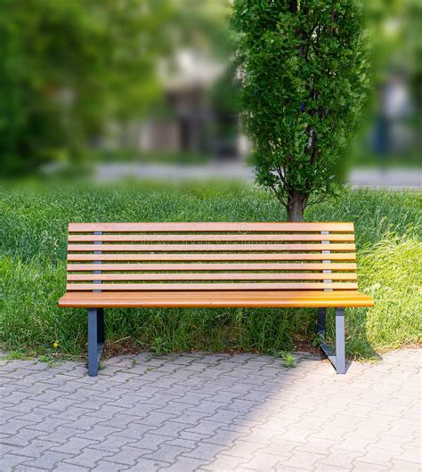 New Modern Bench In Park Outdoor City Architecture Wooden Benches
