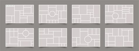 Фотоколлаж Пустая доска настроения макет сетки мозаичная галерея рамка макет минималистский