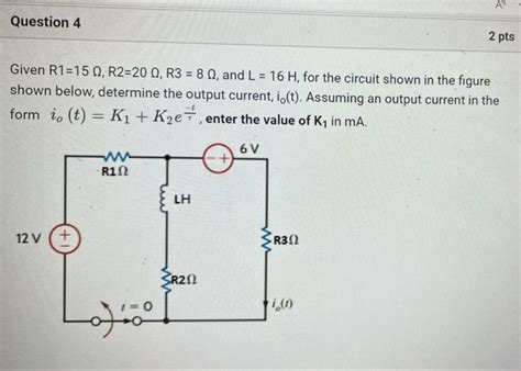 solved a question 4 2 pts given r1 150 r2 200 r3 8 n