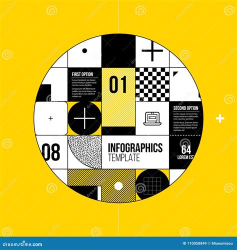 Patchwork Circle Template In Fancy Geometric Style Stock Vector