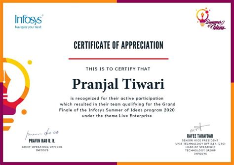 pranjal tiwari on linkedin infosys soi ideathon innovation learning