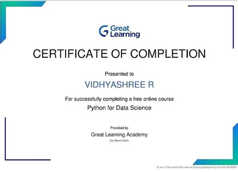 Vidhyashree R On Linkedin Greatlearningacademy Greatlearning