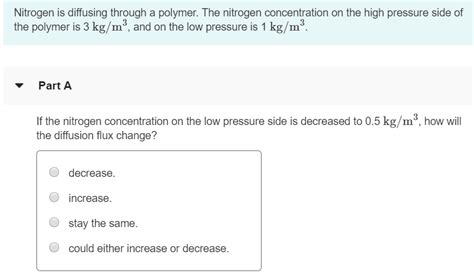 Solved Nitrogen Is Diffusing Through A Polymer The Nitrogen