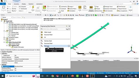 How To Add And Assign Materials In Ansys Workbench Youtube