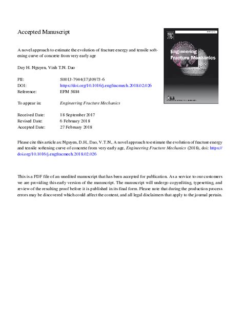 Pdf A Novel Approach To Estimate The Evolution Of Fracture Energy And