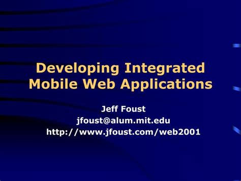 Ppt Developing Integrated Mobile Web Applications Powerpoint