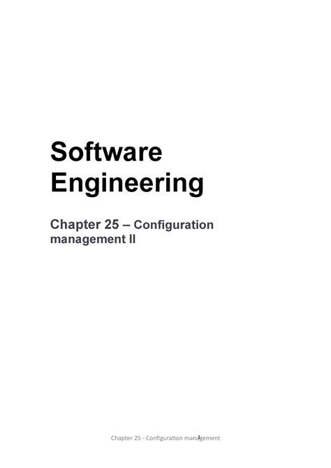 Software Engineering Ch25 Configuration Management Lecture 2