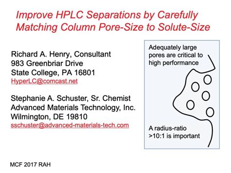Improve Hplc Separations By Carefully Matching Column Pore Size To Solute Size Mcf 2017 Halo