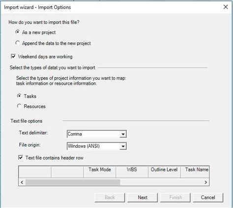 Import From Excel Project Plan