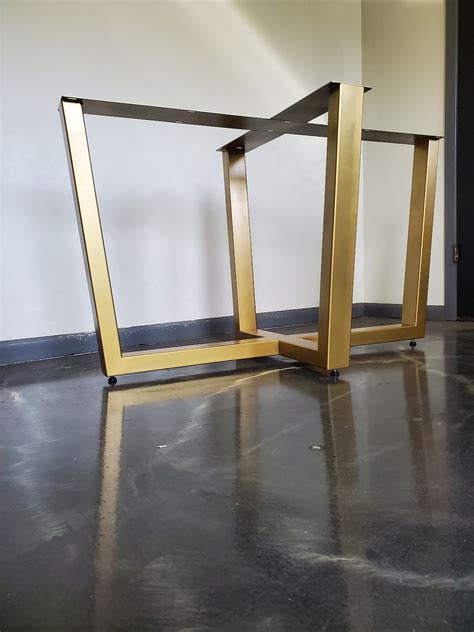 Metal Rectangular Tapered Table Base Any Size Color Etsy