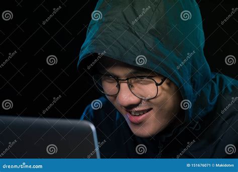 computer hacker working in dark room stock image image of desk cyber
