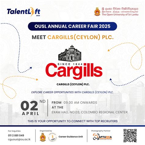 Career 🌟 Cargills At The Ousl Annual Career Fair 2025 🌟 We Are Excited To Announce That