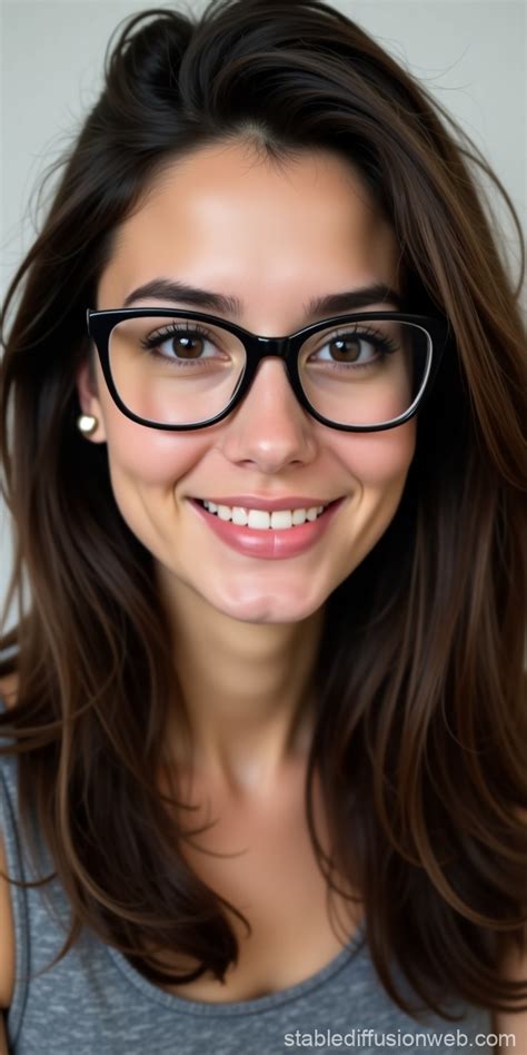 Attractive Female With Glasses Stable Diffusion Online