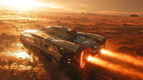 Sci Fi Depiction Of Futuristic Travel And In The Cosmos Stock Illustration Illustration Of