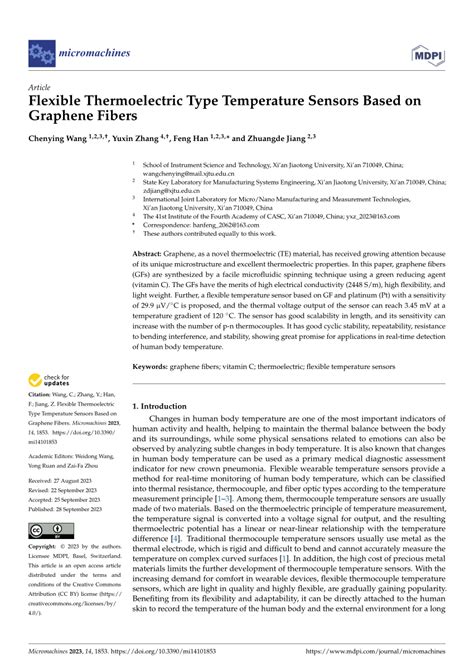pdf flexible thermoelectric type temperature sensors based on