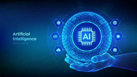 Premium Vector | AI Artificial Intelligence in the shape of sphere with hexagon grid pattern in ...