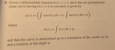 solved 9 given a differentiable function k s s 1 show