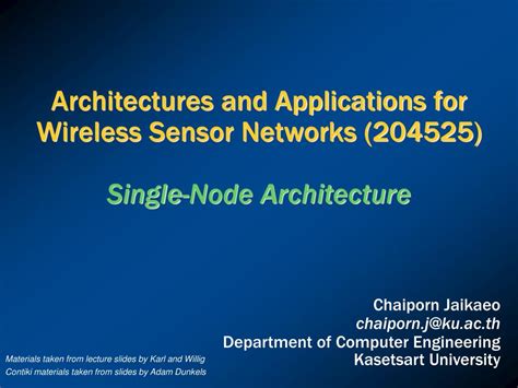 PPT Architectures And Applications For Wireless Sensor Networks Single Node