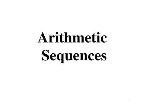 PPT Arithmetic Sequences PowerPoint Presentation Free Download ID