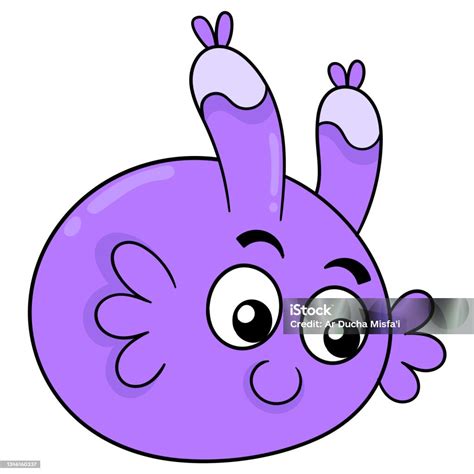 큰 귀 벡터 일러스트 판지 이모티콘 귀여운 보라색 생물 낙서 아이콘 그리기 귀 부분에 대한 스톡 벡터 아트 및 기타 이미지 귀 부분 귀여운 낙서 드로잉 Istock