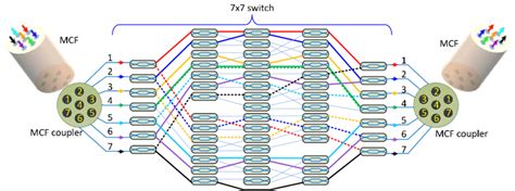 Topology Of The Silicon Pic For Core Switch Of Mcfs A Seven Core Fiber
