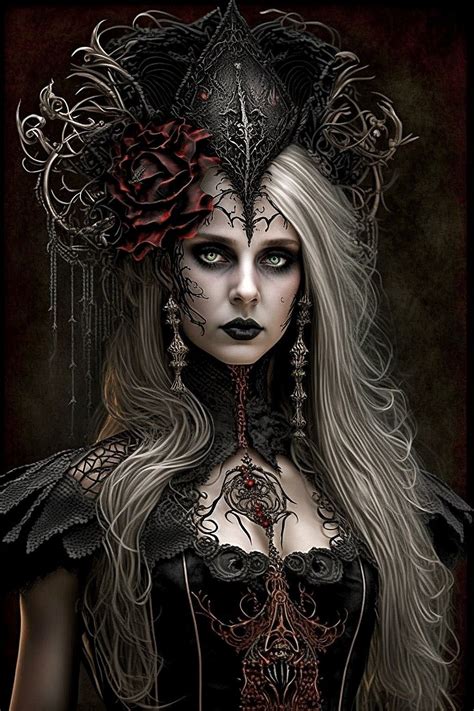 Midjourney Art Ai Midjourney Gothic Fantasy Art Fantasy Women Dark