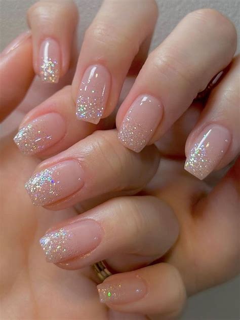 45 Delicate Korean Glitter Nails To Add A Touch Of Sparkle Stylish