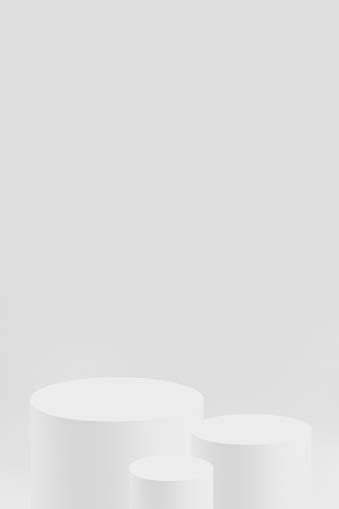 화장품 프리젠 테이션 제품 선물 상품 광고 디자인 판매 텍스트 디스플레이 간단한 스타일로 보여주는 모형 흰색 배경에 대 한 추상 3 개의 흰색 원형 실린더 연단 3가지