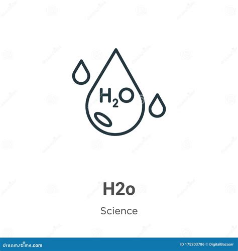 H2o Outline Vector Icon Thin Line Black H2o Icon Flat Vector Simple