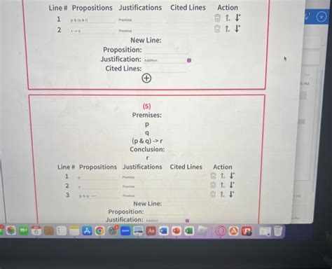 Solved 5 Premises P Q Pandq →r Conclusion R Line