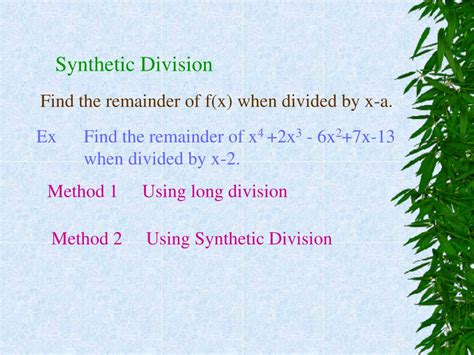 PPT Synthetic Division PowerPoint Presentation Free Download ID 3407555