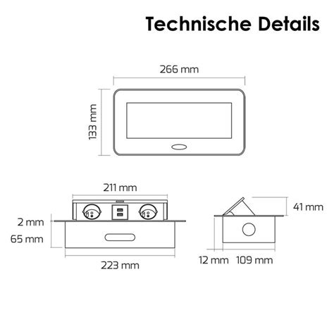 Table Recessed Socket Kombibox White Connection Cable