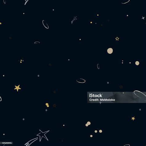 행성 혜성 별자리 와 벡터 공간 원활한 패턴 밤 하늘 손 그린 낙서 천문적 배경 가벼운에 대한 스톡 벡터 아트 및 기타 이미지 가벼운 궤도 그리기 Istock