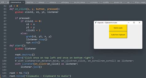 how to transform in audio the text in the clipboard python programming