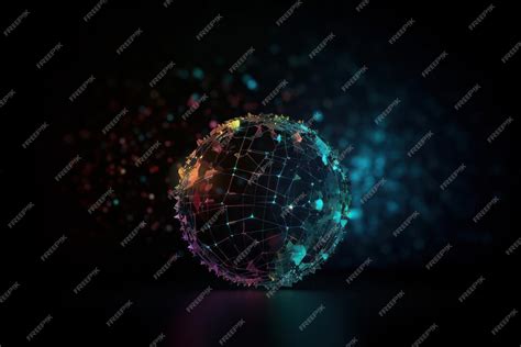 premium photo 3d rendering of abstract digital globe with glowing