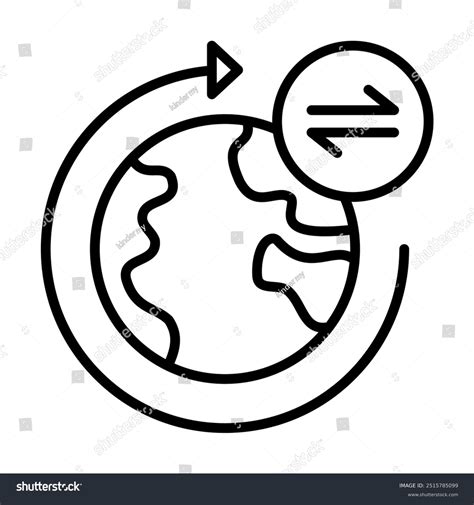 Cross Border Transactions Icon Line Vector Illustration Stock Vector