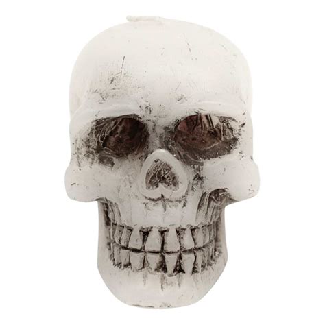 White Bleeding Skull Candle Small At Home