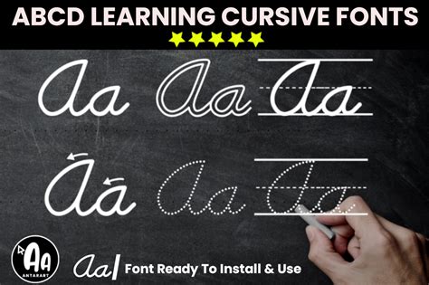 Abcd Cursive Handwriting Tracing Bundle Font By AntarArt Creative Fabrica