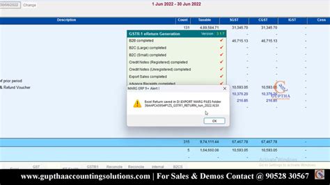 How To Export Gstr 1 Report Marg Erp Into Excel Csv Json Formats In