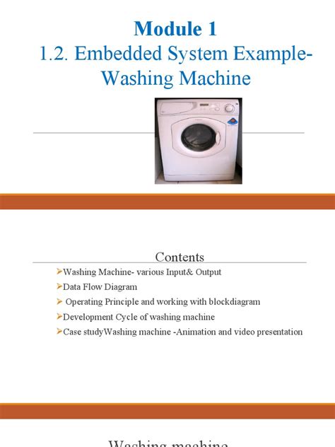 Module 1 12 Embedded System Example Washing Machine Pdf Washing