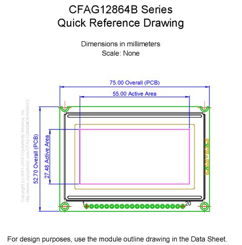 128x64 White On Blue Graphic LCD From Crystalfontz