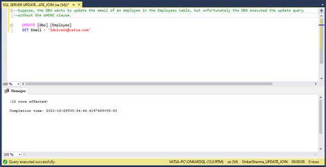 sql update with join