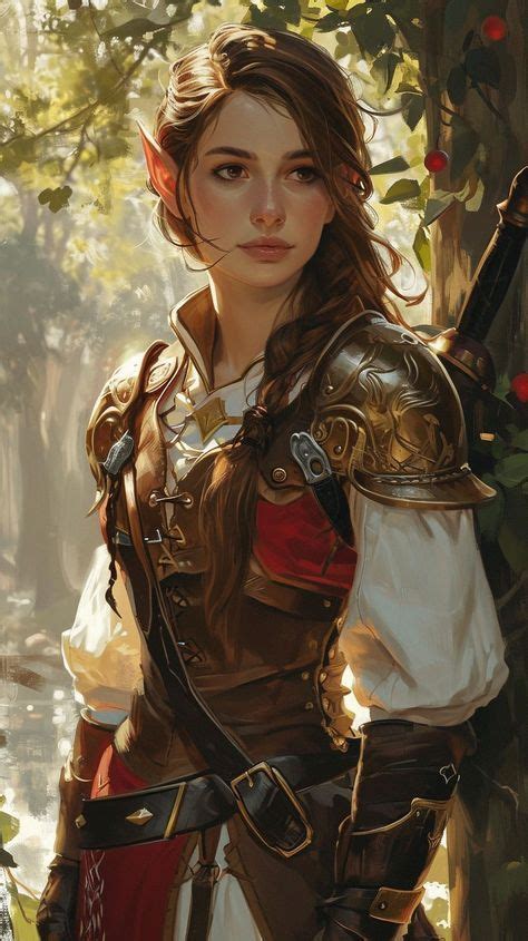 Elf Adventurer Wood Elf Character Art Elf Brown Hair Fantasy