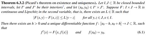 Real Analysis Are These Versions Of Picards Existence And Uniqueness Theorem Equivalent